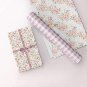 Watercolor Pink Floral Digital Paper, Spring Flowers Seamless ...