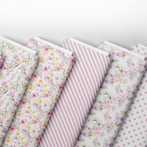 Watercolor Pink Floral Digital Paper, Spring Flowers Seamless ...