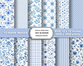 Watercolor Pastel Floral Digital Paper Seamless Shabby Chic Printable ...