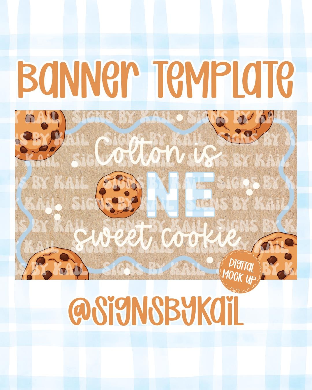 Digital Banner Template | One Sweet Cookie Theme Mock up | Editable in ...