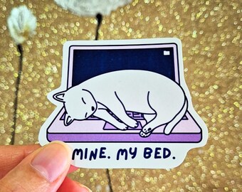 Cute Sleeping Cat Sticker - Etsy