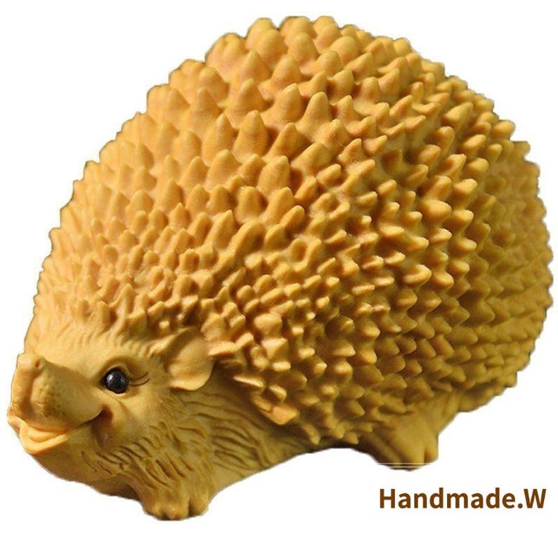 Hand-carved Boxwood Hedgehog Figurine - Mini Rustic Sculpture - Etsy