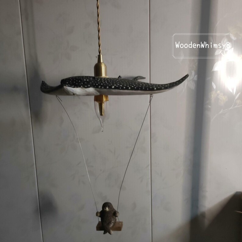 Stingray Pendant Light: Coastal Hand-carved Wood (bird Swing Accent) - Etsy