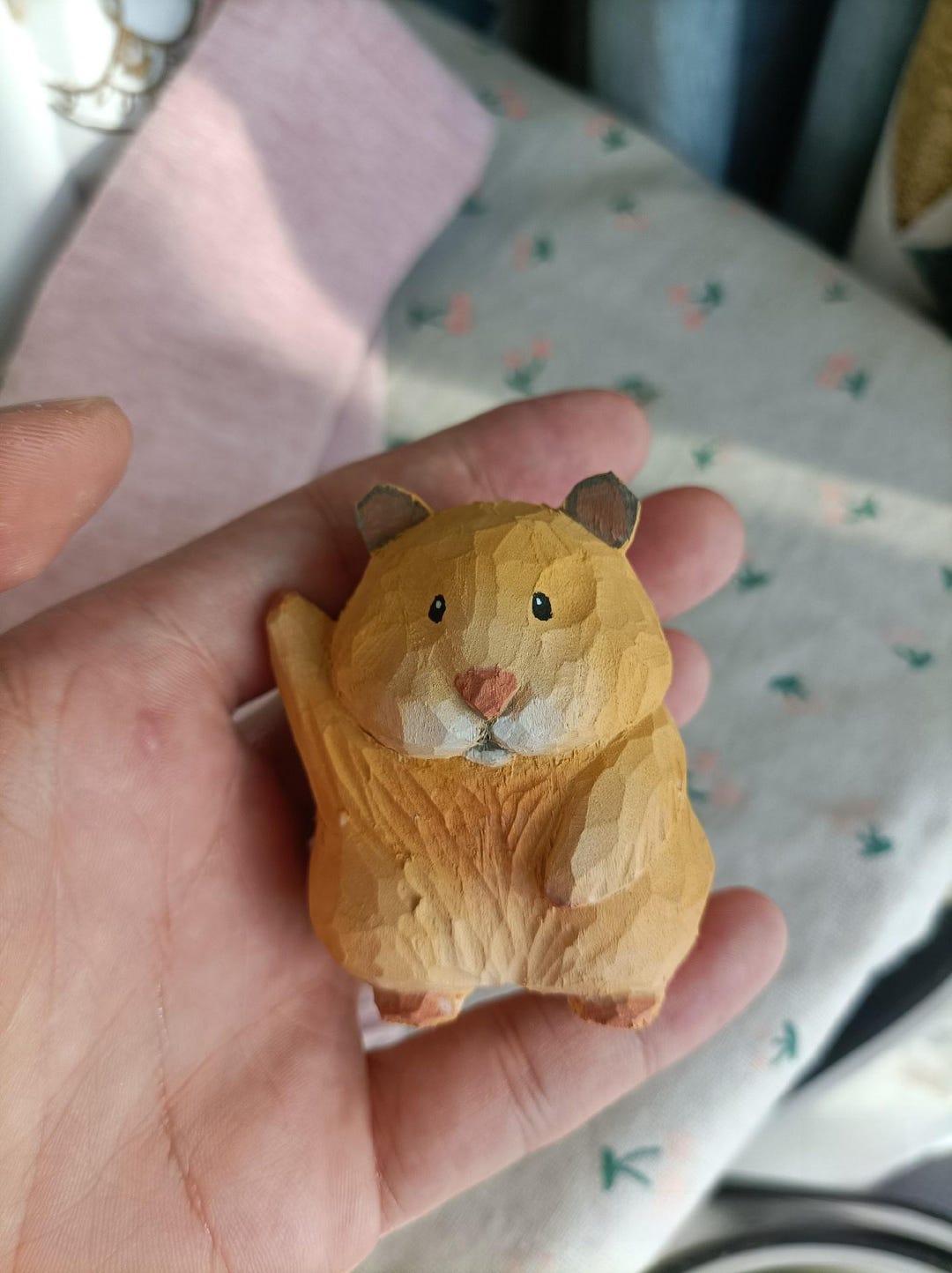 Handmade Wooden Mouse Figurine, Small Animal Carving Gift for Animal ...