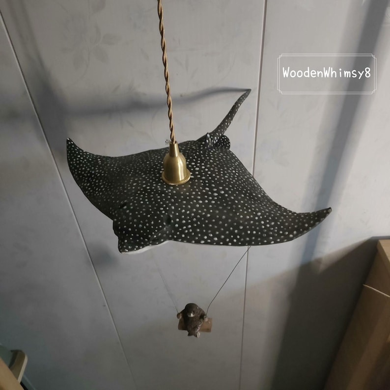 Stingray Pendant Light: Coastal Hand-carved Wood (bird Swing Accent) - Etsy