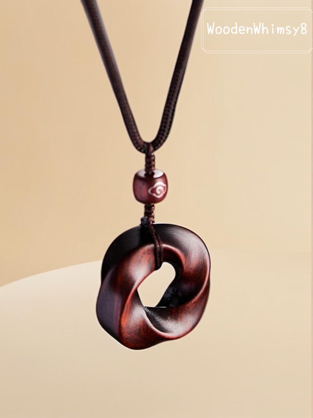 Mobius Wooden Necklace - Hand-carved Bloodwood Pendant - Etsy