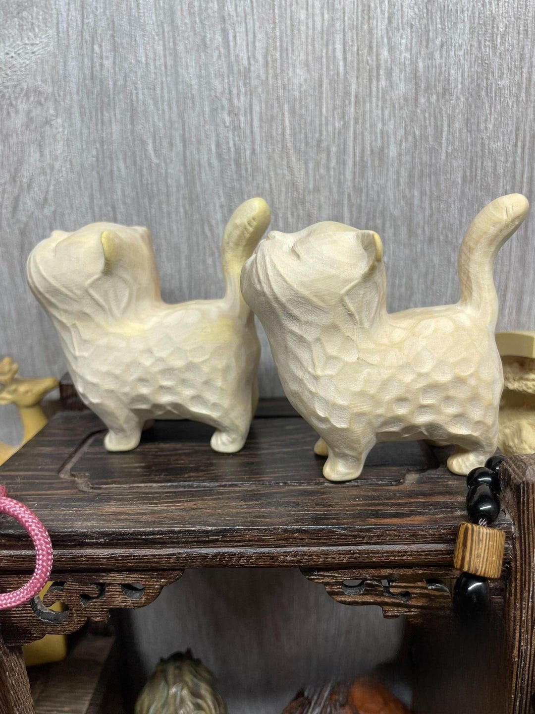 Rustic Wooden Cat Statue, Hand Carved (6" Tall, Natural Wood) - Etsy
