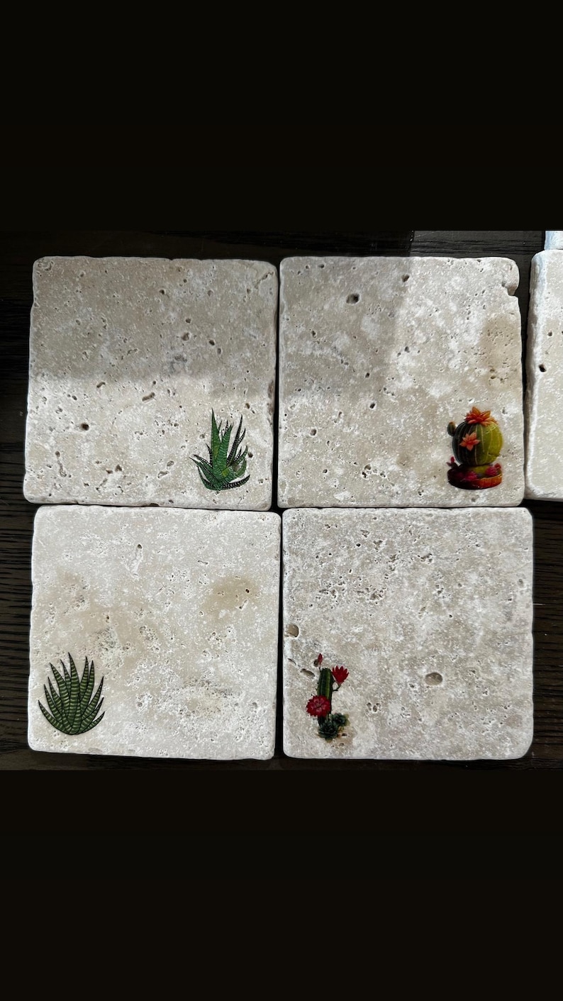 Stone Coaster Sets - 4/set Assorted Designs. 4x4 Squares - Etsy