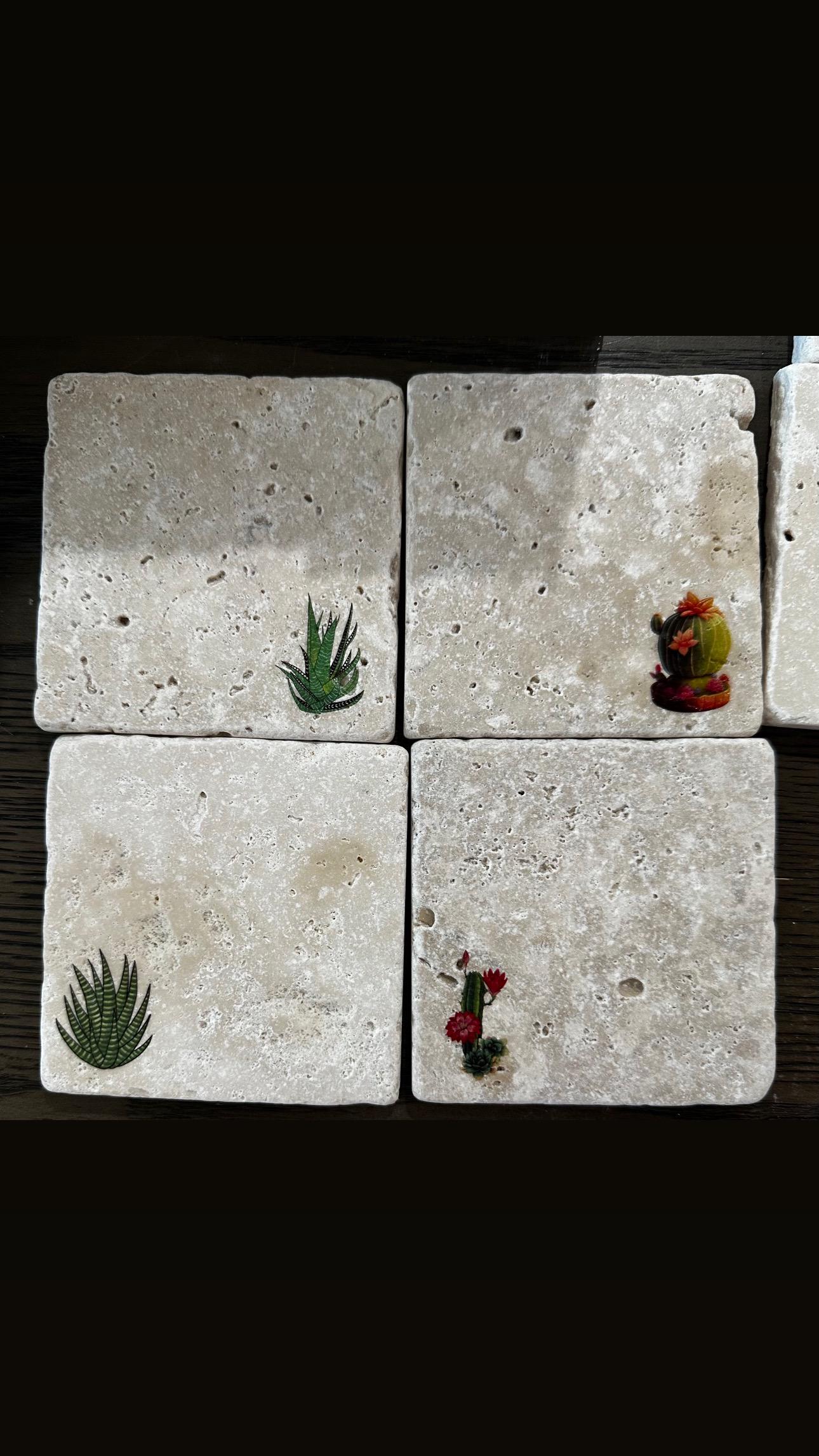 Stone Coaster Sets - 4/set Assorted Designs. 4x4 Squares - Etsy
