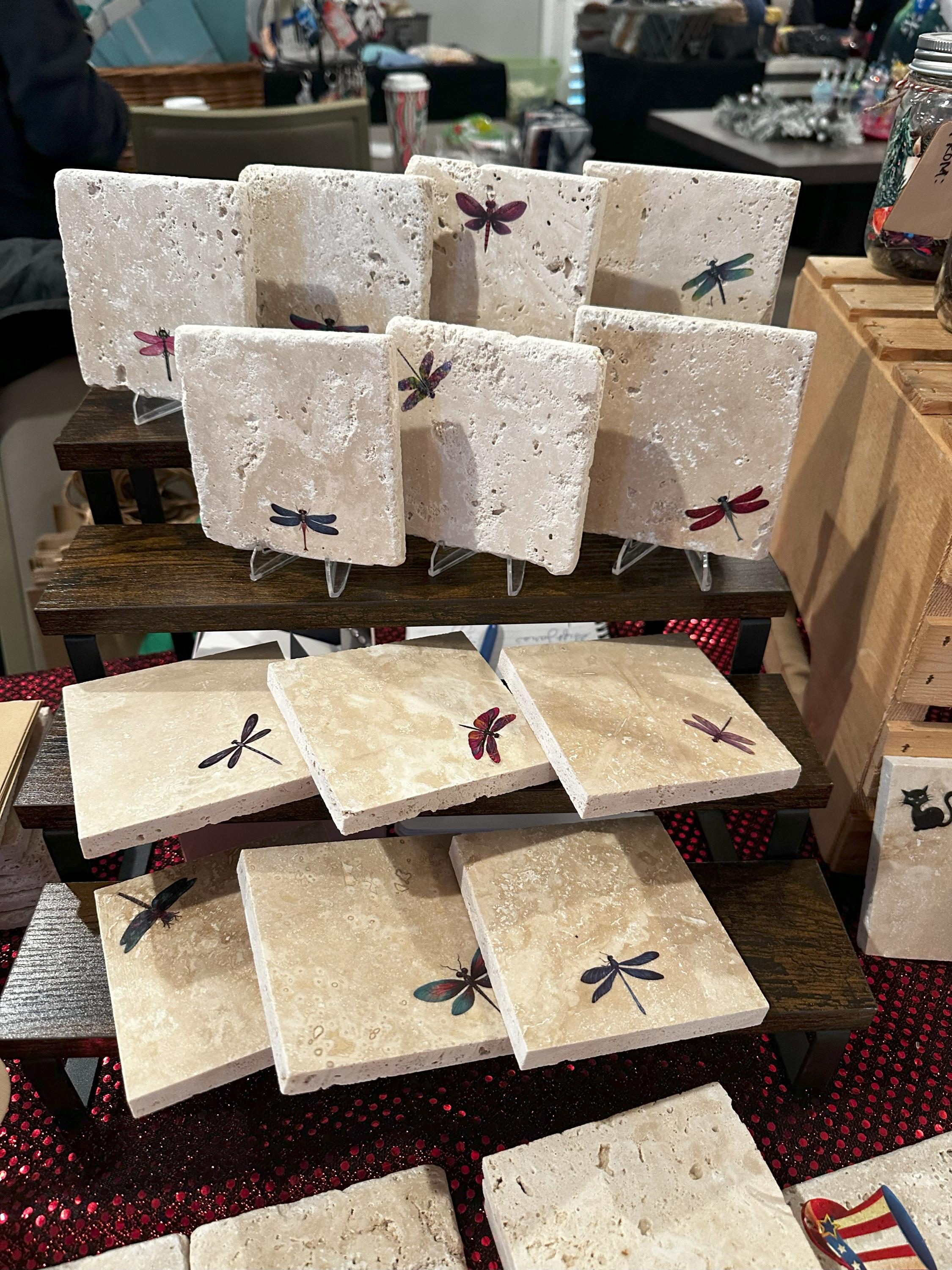 Stone Coaster Sets - 4/set Assorted Designs. 4x4 Squares - Etsy