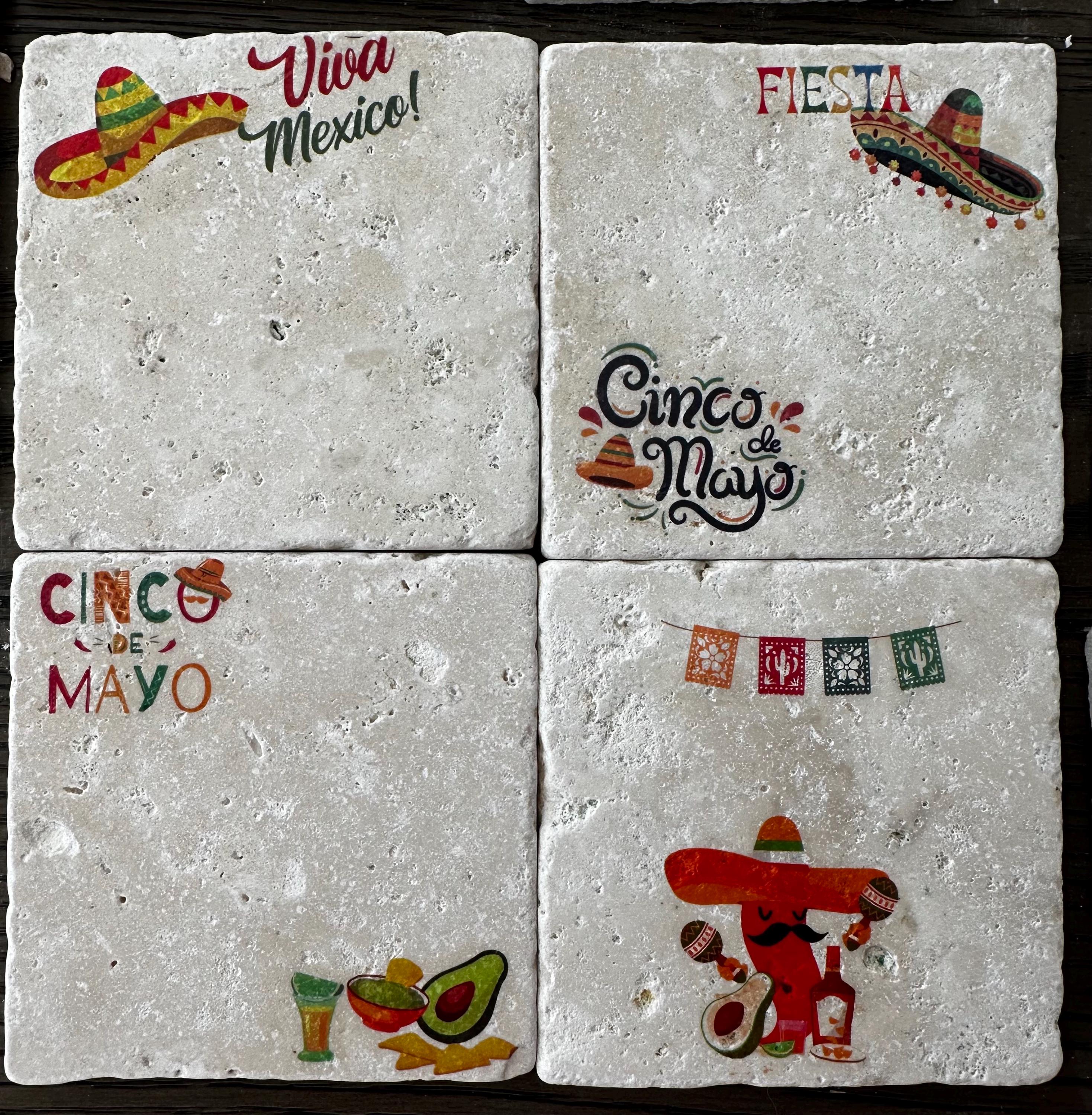 Stone Coaster Sets - 4/set Assorted Designs. 4x4 Squares - Etsy