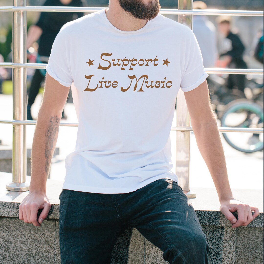 Support Live Music Tee, Vintage Style Concert Shirt - Etsy