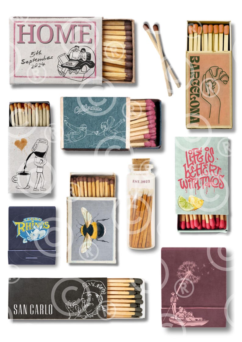 CUSTOM MATCHBOOK ART | Personalized Digital Matchbox Gift | Large ...