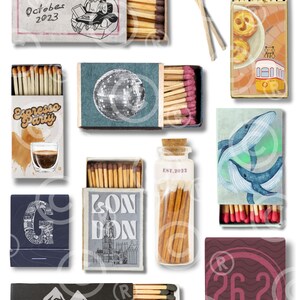 CUSTOM MATCHBOOK ART | Personalized Digital Matchbox Gift | Large ...