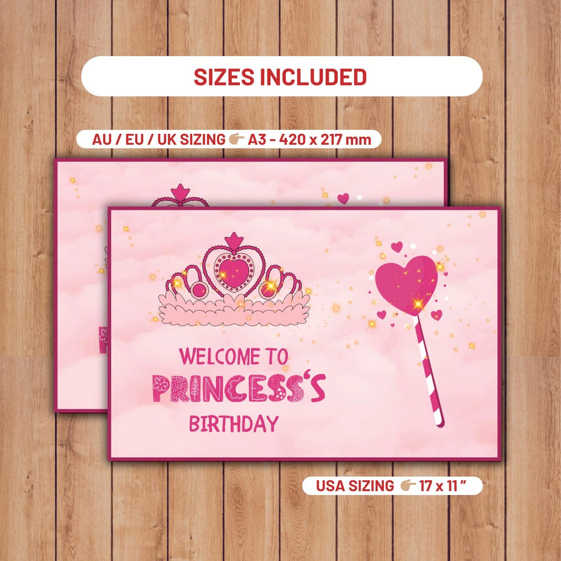 Princess-themed Printable Placemat | Party - Birthday Table Decor | A3 ...
