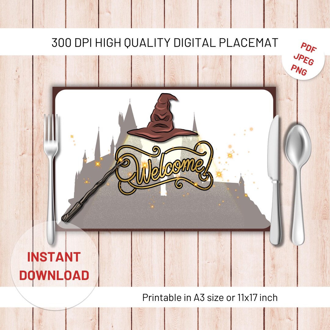 Wizard Party Placemat, Magic Theme Table Decor, Fantasy Printable Mat ...