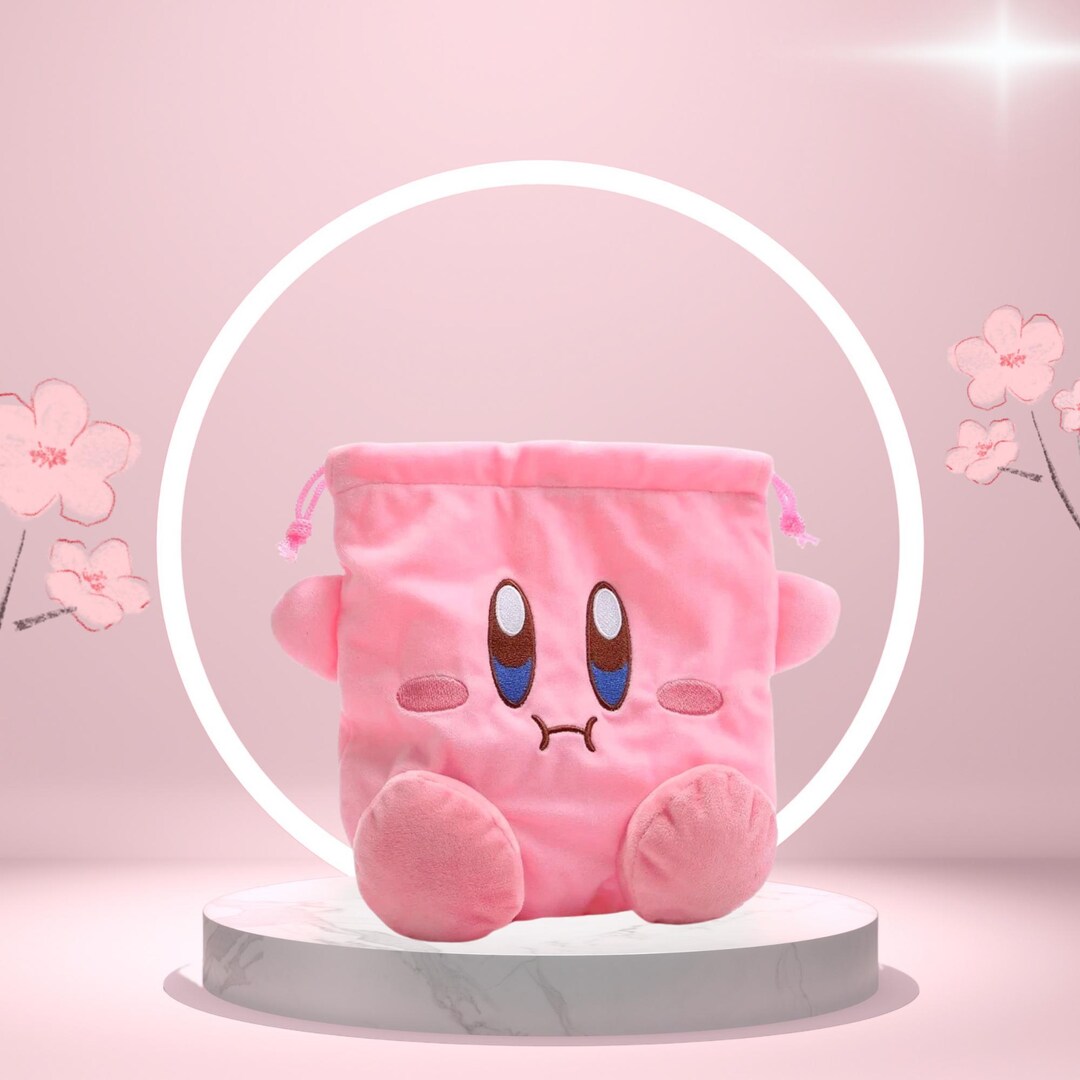 Star Kirby Plush Cosmetic Bag Cute Drawstring Storage & Coin Purse for ...