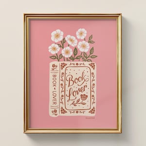 Hand Drawn Book Lover Art Print: Library Wall Decor (digital Download ...