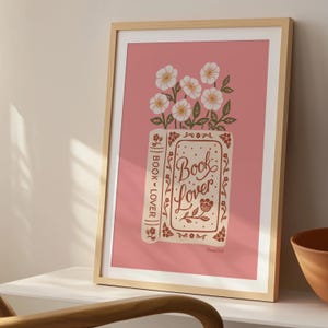 Hand Drawn Book Lover Art Print: Library Wall Decor (digital Download ...
