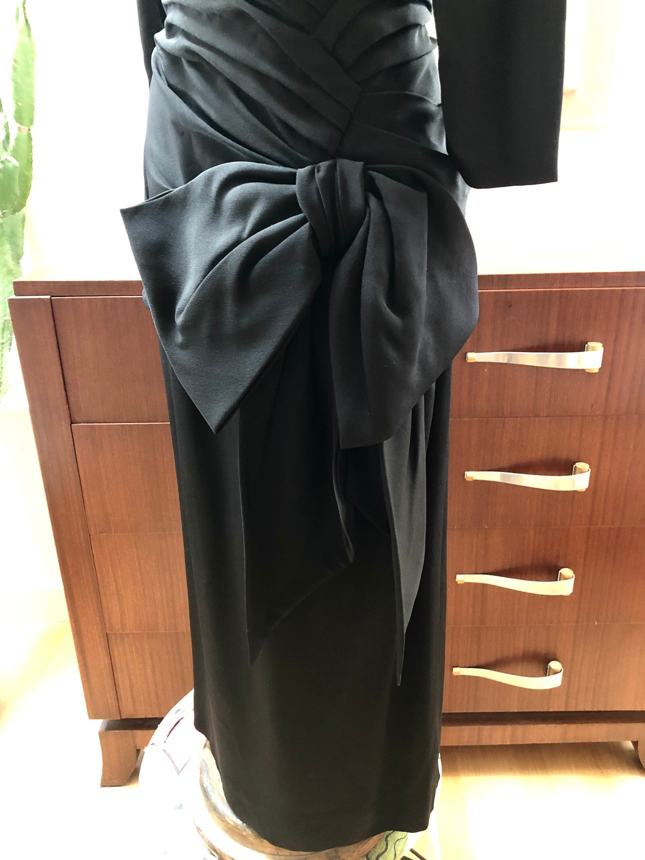 Vamp Vintage 50s Curve Hugging Little Black Dress Ruched - Etsy