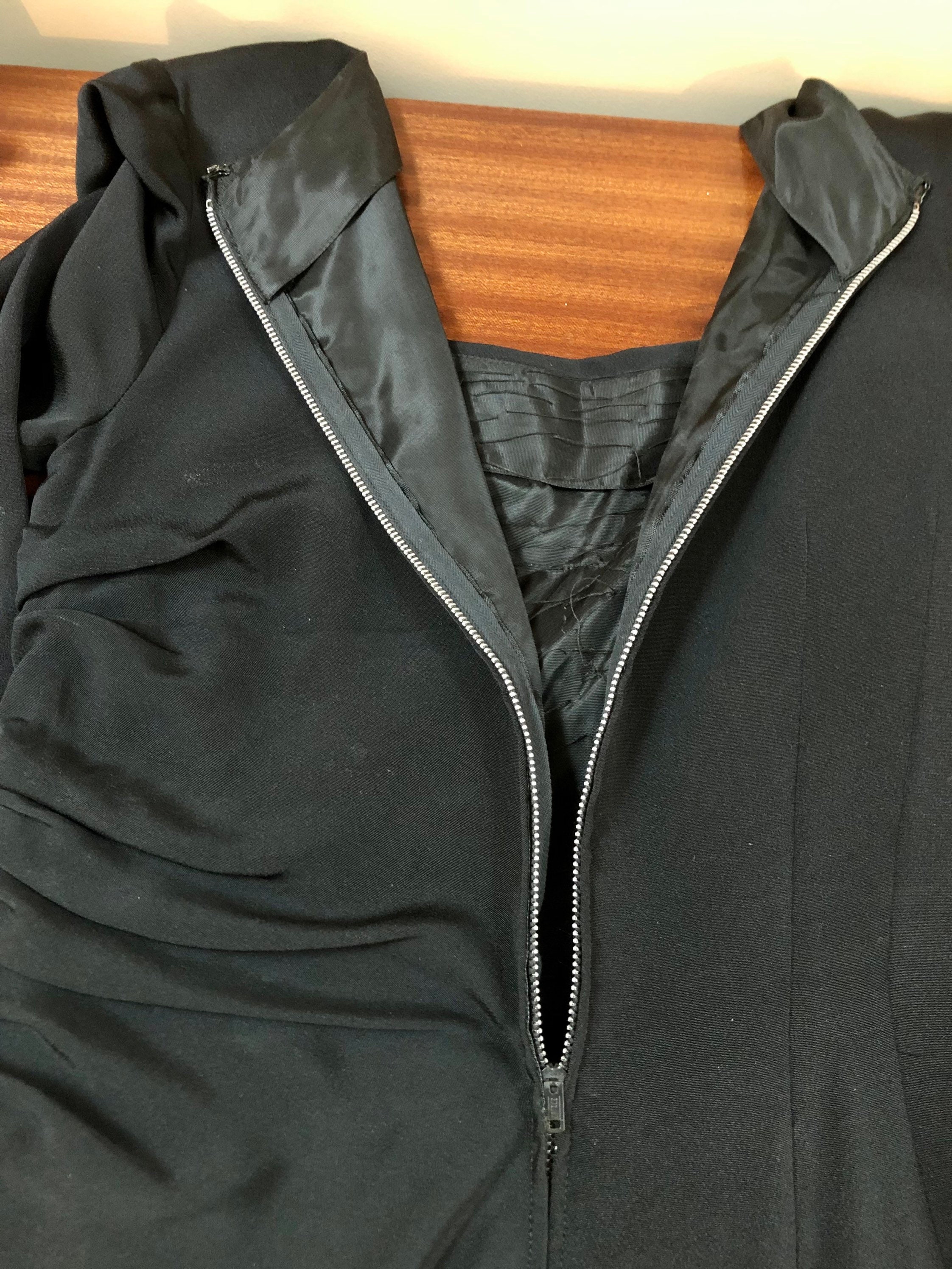 Vamp Vintage 50s Curve Hugging Little Black Dress Ruched - Etsy