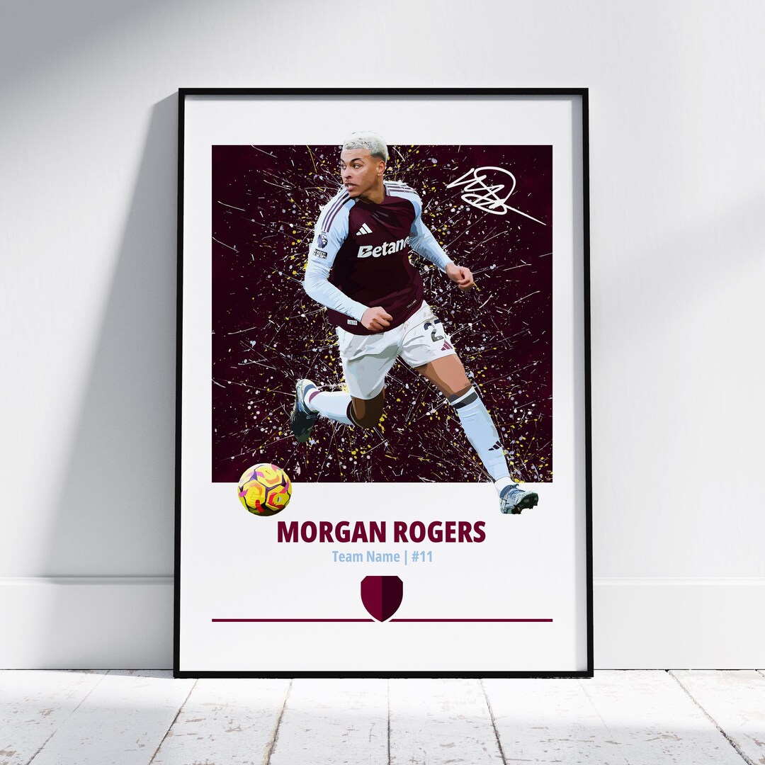 Morgan Rogers Poster: Football Posters, Football Prints - Etsy
