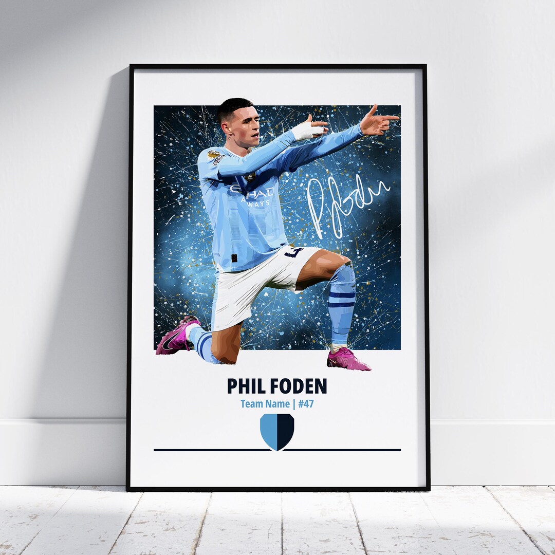Phil Foden Poster: Manchester City Football Art Print - Etsy UK