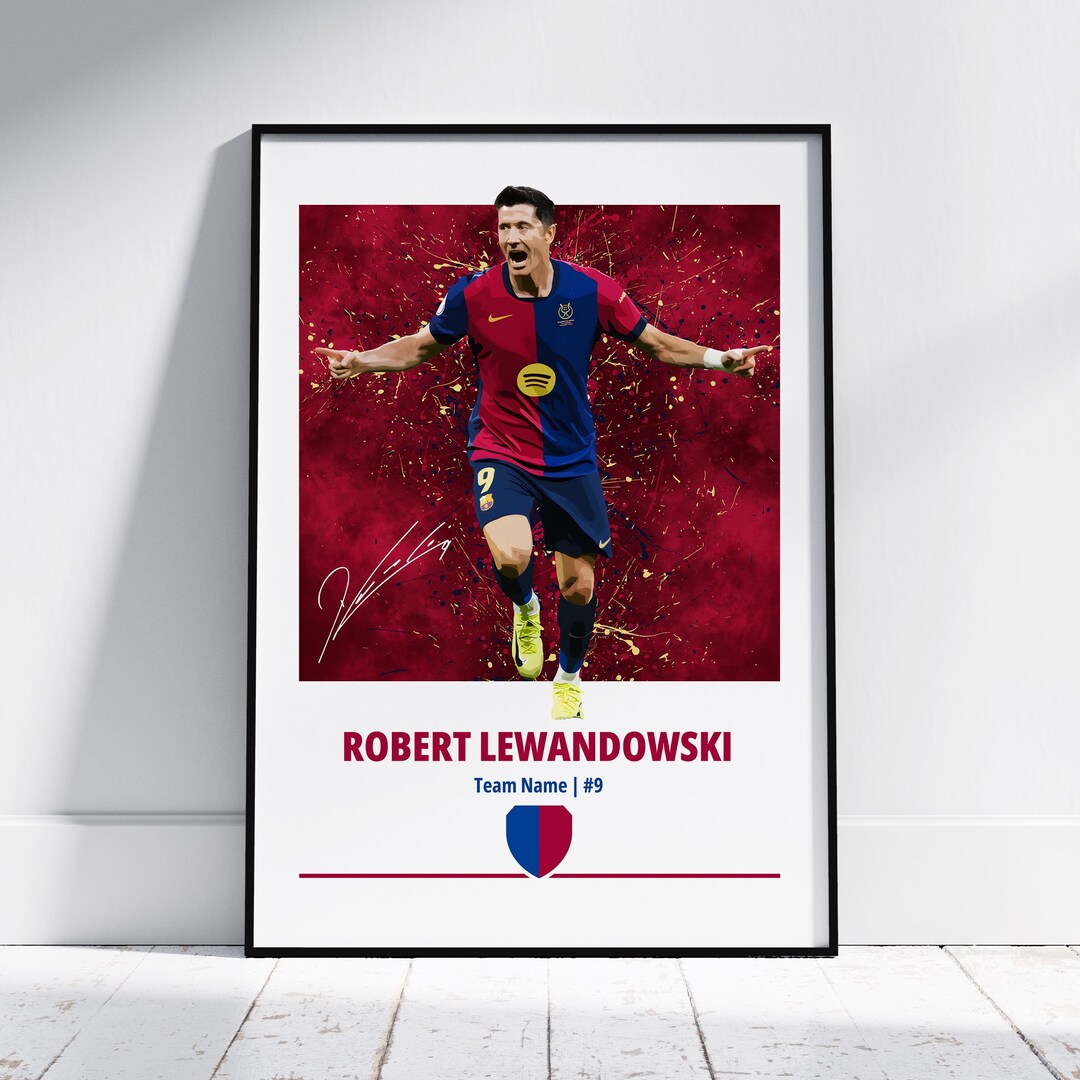 Robert Lewandowski Poster - Barcelona Poster - Barca Poster - Etsy