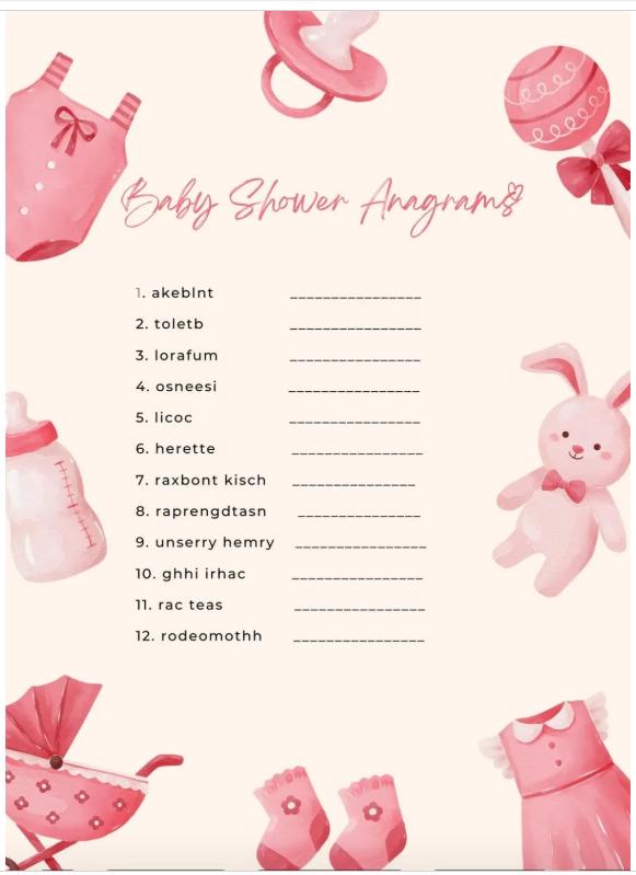 Baby Shower Game - Etsy