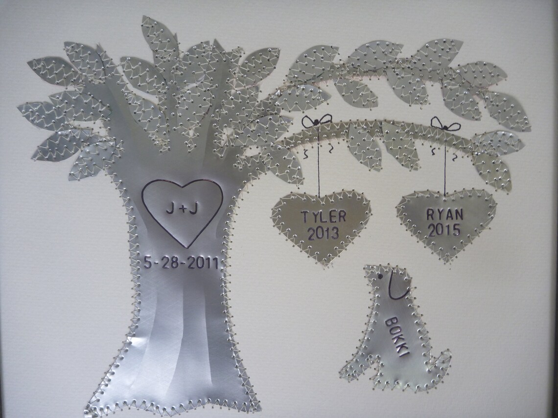 Tin Year Anniversary Gift, Tin, 10 Year Anniversary Gift, Family Tree ...