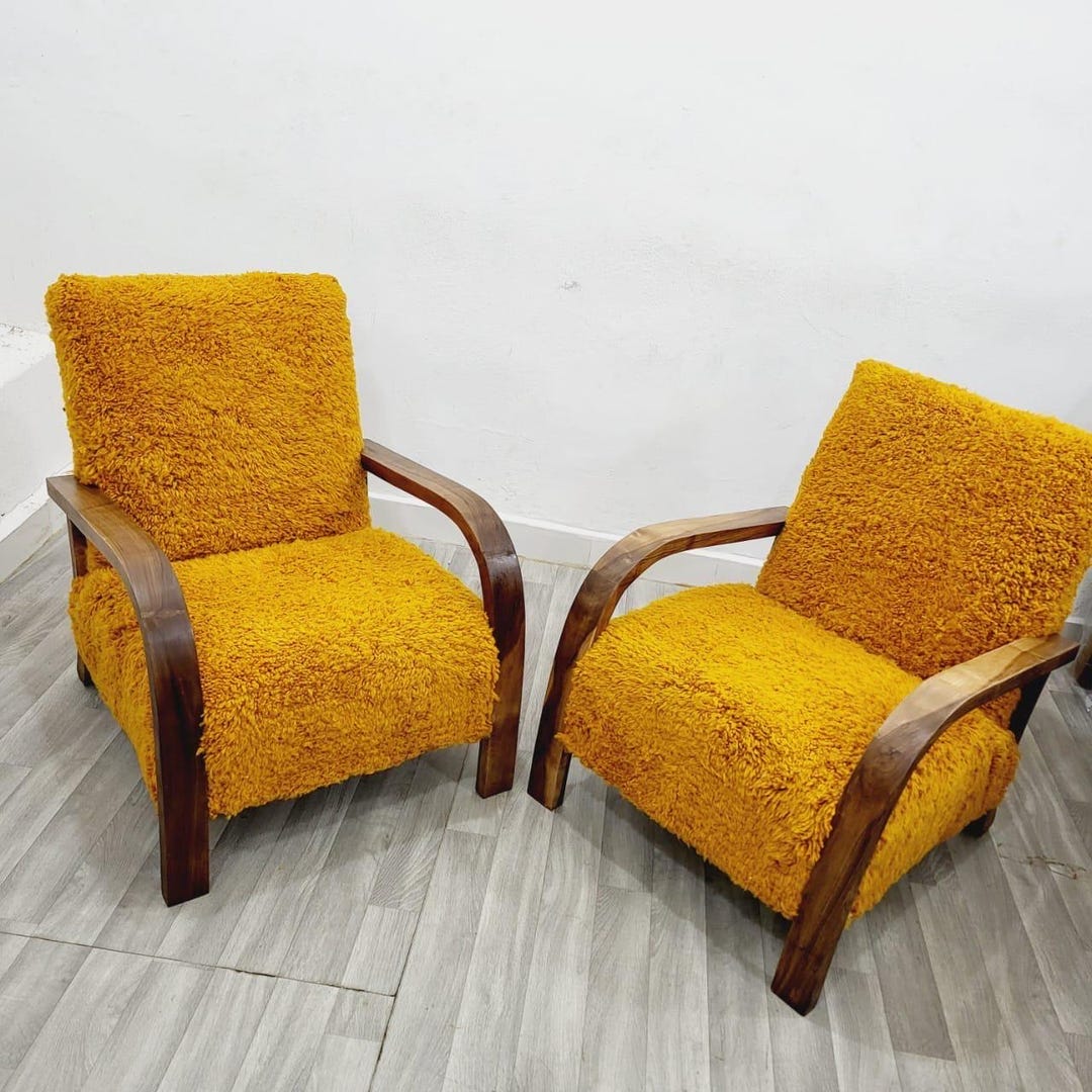 Set of 2 Midcentury Lounge Chair, Kilim Rug Armchair, Retro Lounge ...