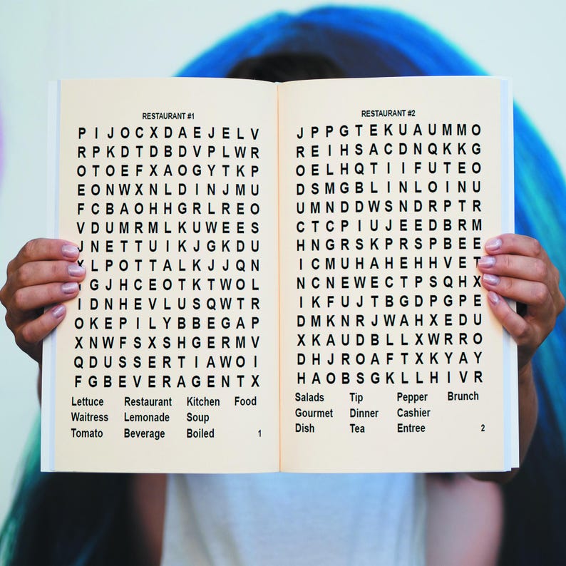 Restaurant Word Search Puzzles for Kids: Large Print (PDF Download) - Etsy