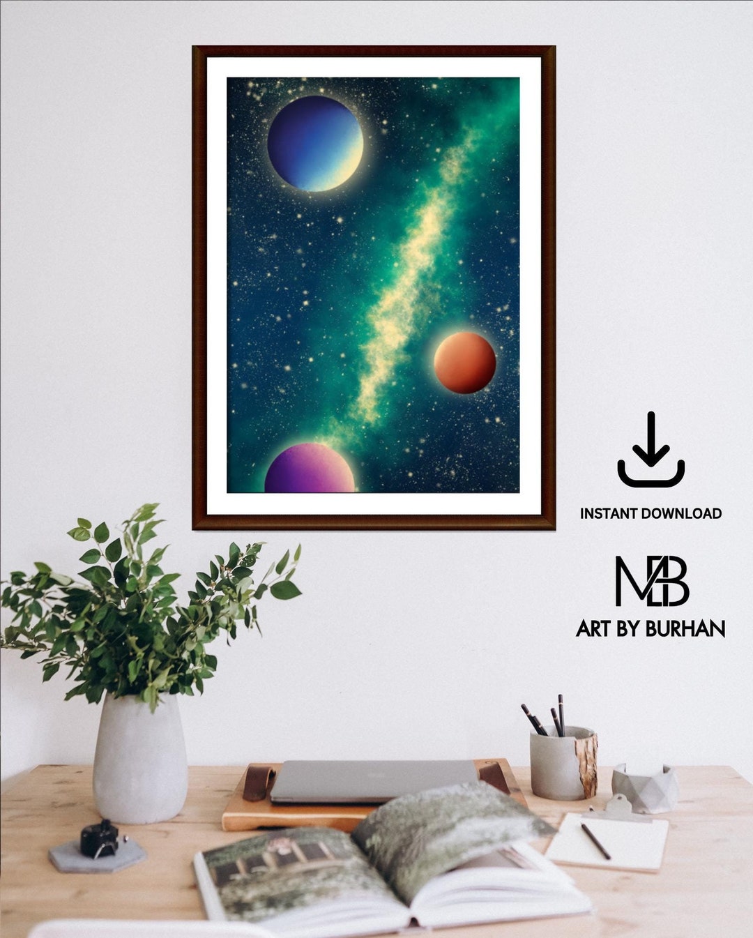 Galaxy Wall Art – Digital Space Print, Sci-fi Poster, Home Decor, Outer ...