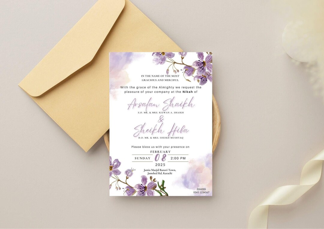 Editable Digital Nikah Invitation Template - Etsy