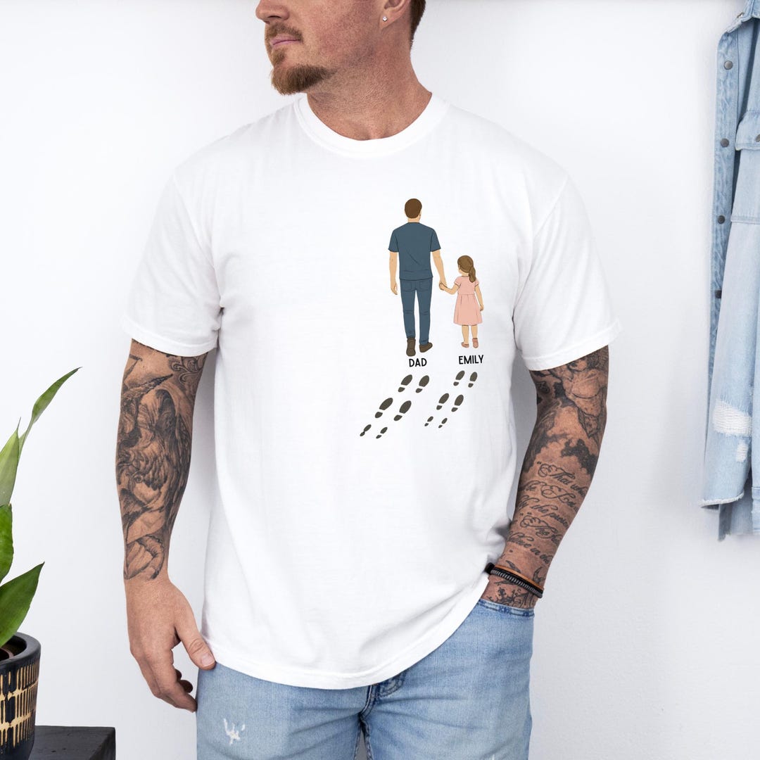 Custom Dad and Daughter Shirt – Personalized Walking Together T-shirt ...