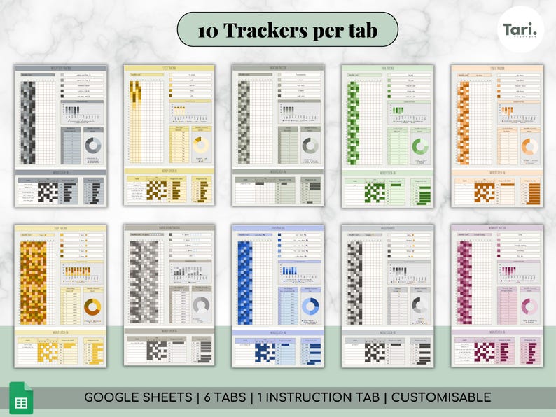 Digital Pixel Planner Google Sheets, Year in Pixels, Digital Bullet ...