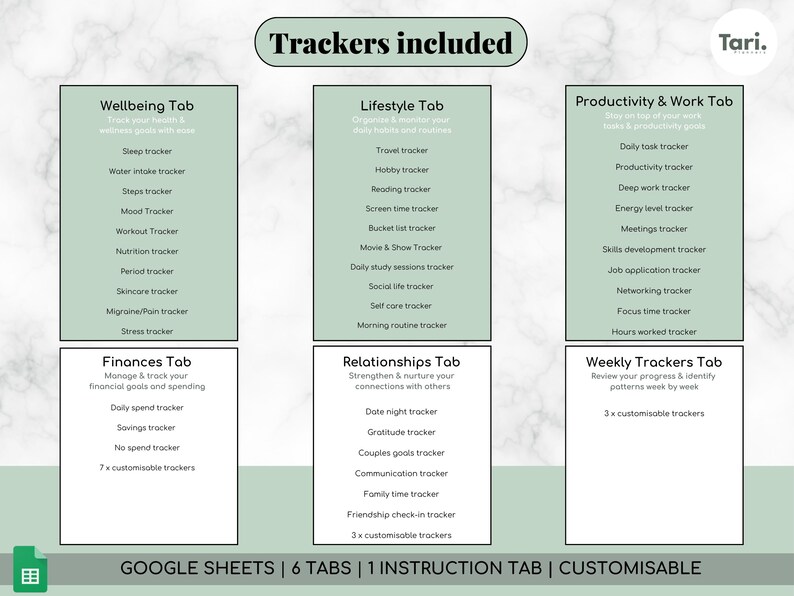 Digital Pixel Planner Google Sheets, Year in Pixels, Digital Bullet ...