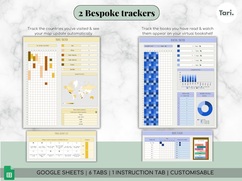 Digital Pixel Planner Google Sheets, Year in Pixels, Digital Bullet ...