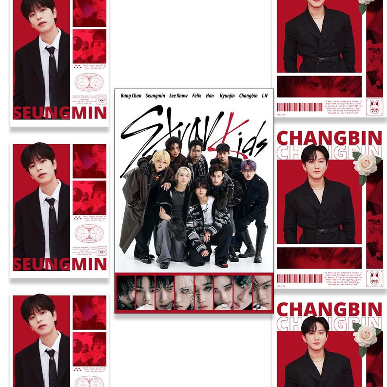 Stray Kids Posters Set of 11 - Kpop Wall Art Printable | Room Aesthetic ...
