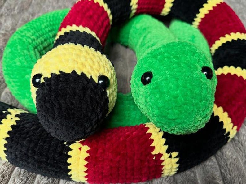 Crochet Snake Pattern PDF Beginner-friendly Amigurumi Plush Toy ...