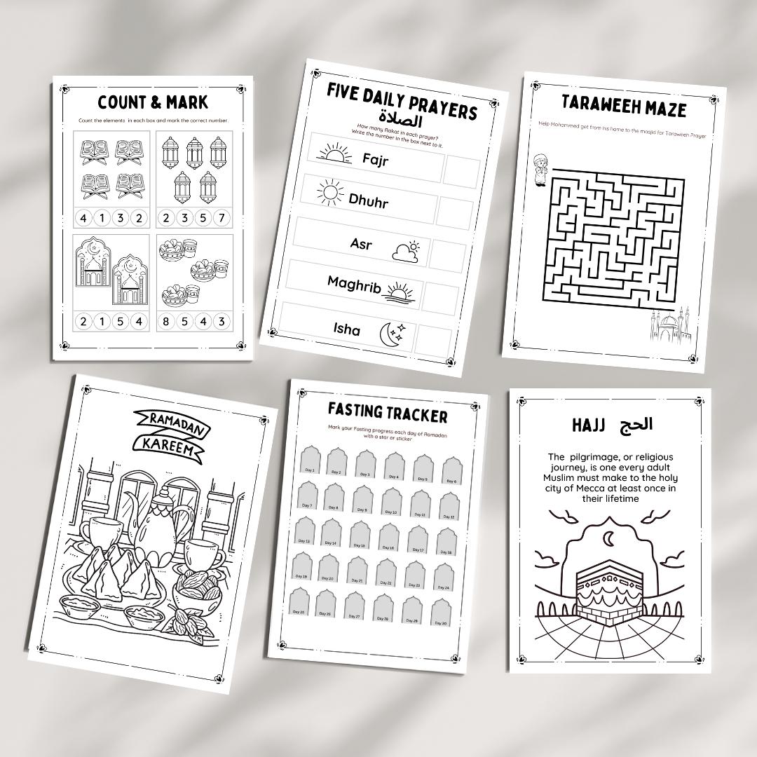 Ramadan Printable Activity Sheets for Kids – 30 Pages of Fun & Learning ...