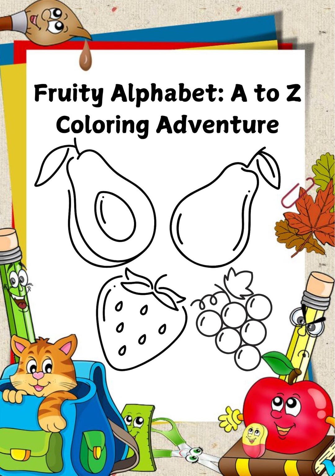 Fruity Alphabet: A to Z Coloring Adventure,26 Pages and Easy to Print ...