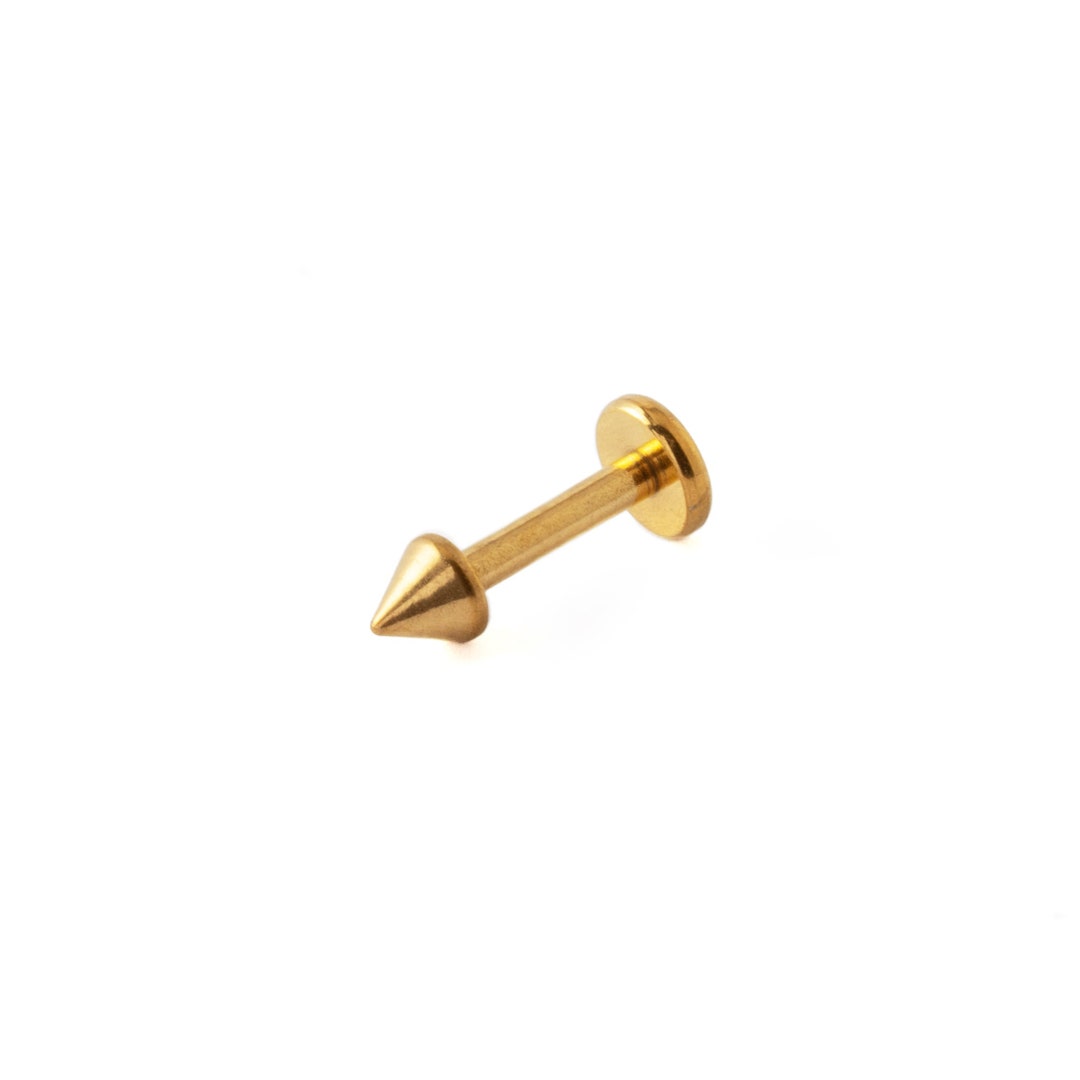 Golden Spike Labret, Surgical Steel Internally Threaded Flat Back ...