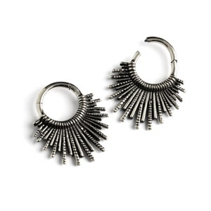 Sun Hoop Hangers, Ear Weights Hoops for Stretched Ears 4mm/6g Gauges ...