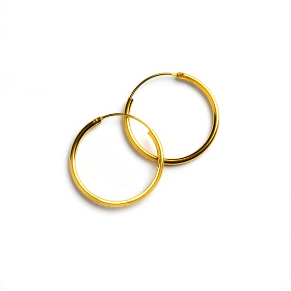 24K Gold Hoop Earrings Delicate Hoop Earrings Gypsy - Etsy