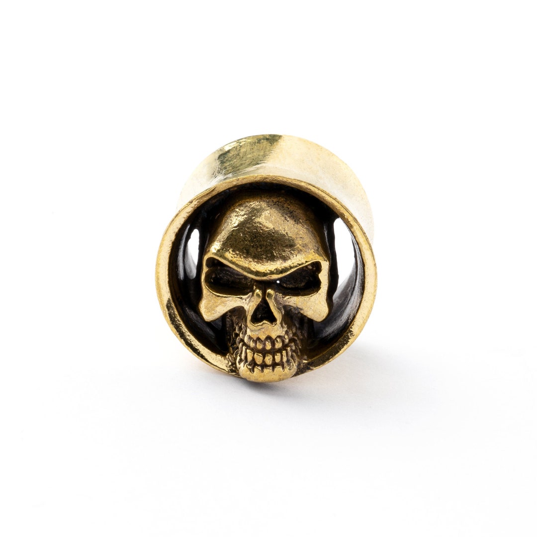 Skull Ear Plugs, Skull Gauge Earrings for Stretched Ears 6mm (2g ...
