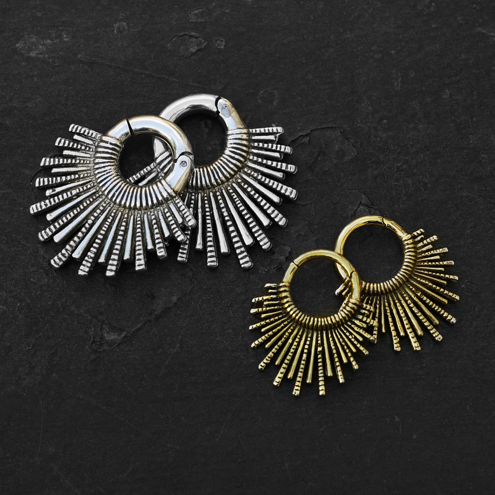 Sun Hoop Hangers, Ear Weights Hoops for Stretched Ears 12g, 6g Ear ...