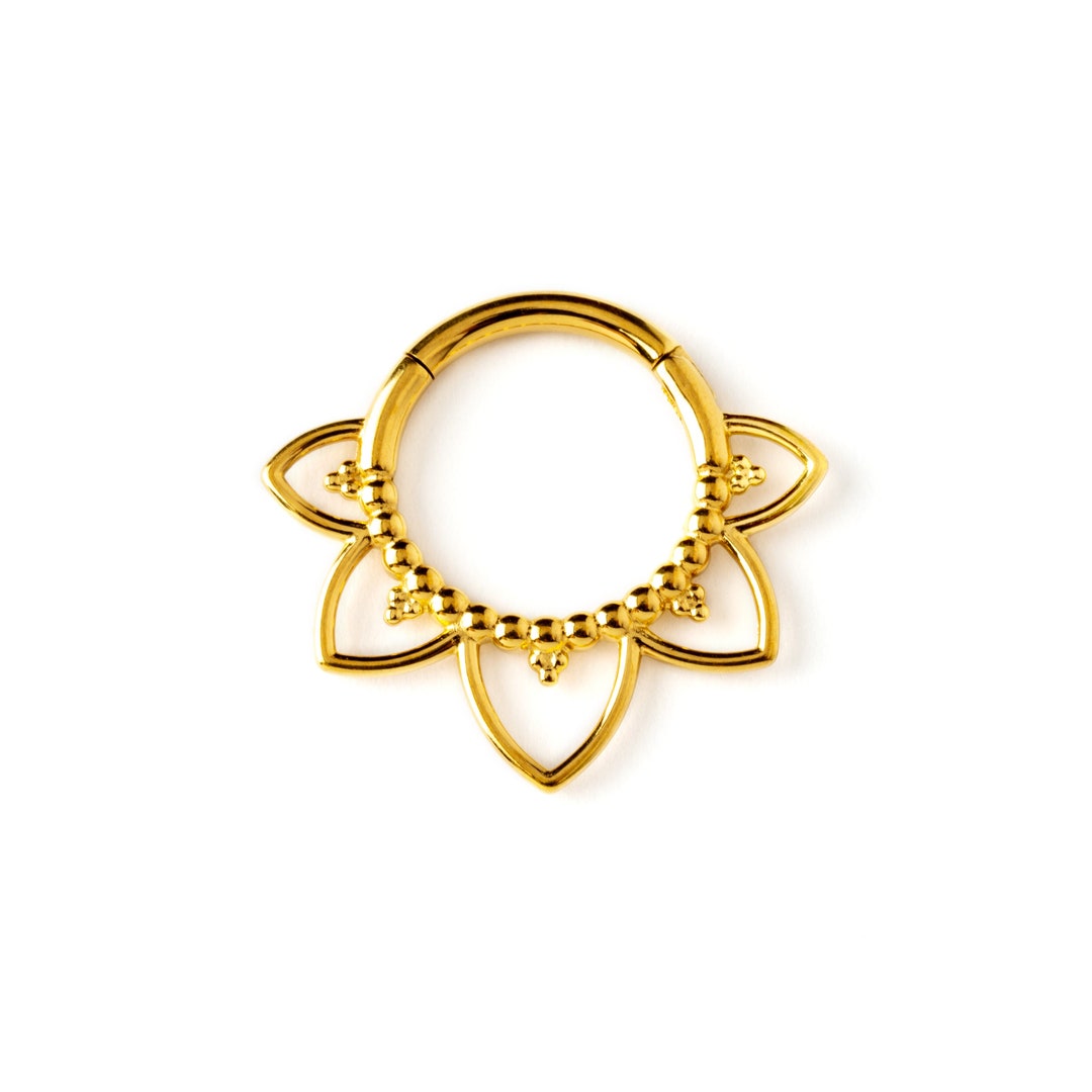 Iriya Lotus Flower Septum Clicker, Surgical Steel Hinged Segment ...