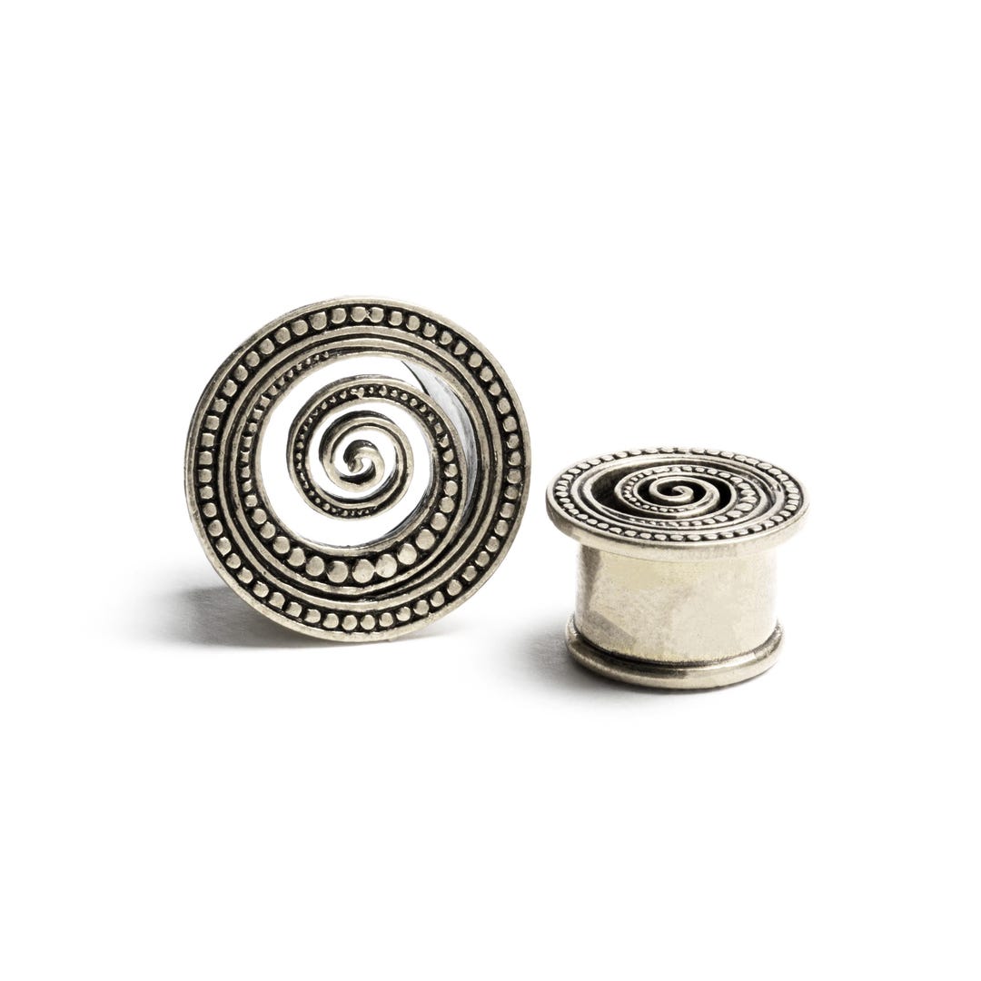 Spiral Spheres Plug Tunnels, Tribal Geometric Ear Plugs Gauges 6mm (2g ...