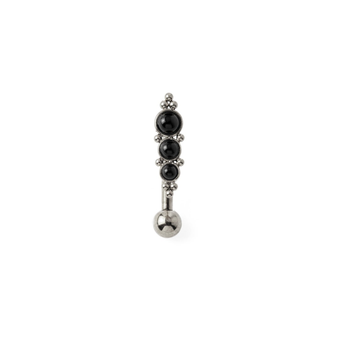 Deva Floating Navel Piercing With Black Onyx Surgical Steel - Etsy